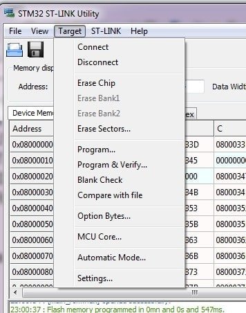 Downloading binaries using STM32 ST-Link Utility - Do It Easy With ScienceProg