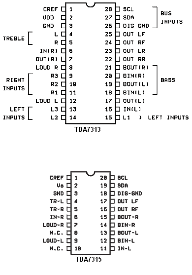 Eagle CAD PCB footprints for audio processors TDA7313 and TDA7315 - Do ...